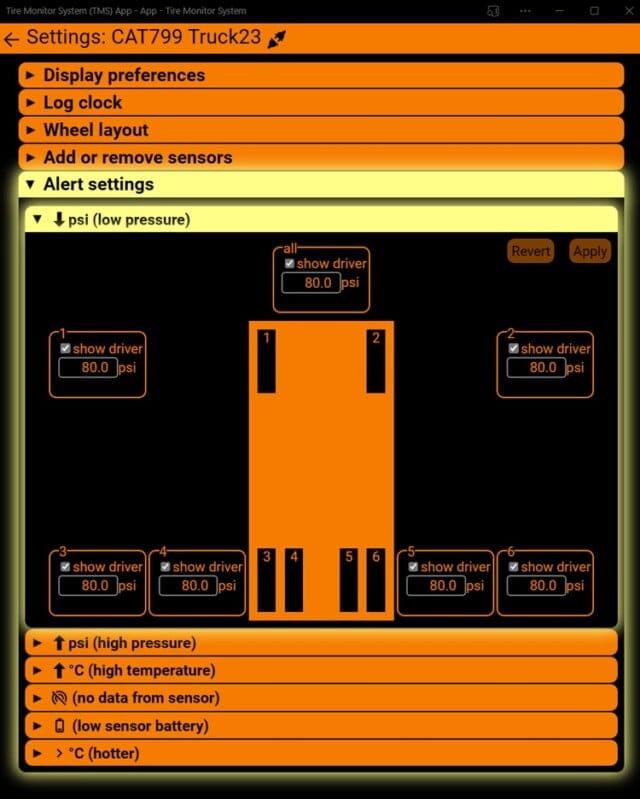 TMS® App - Tire Monitor System